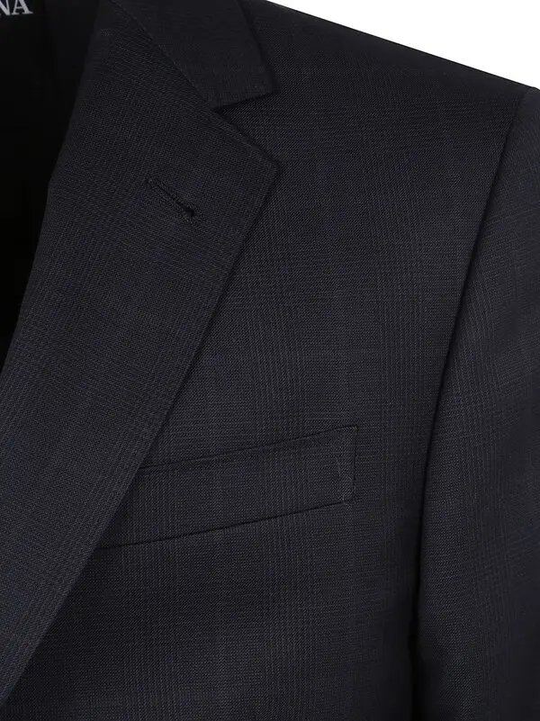 Zegna Checked Suit - Black