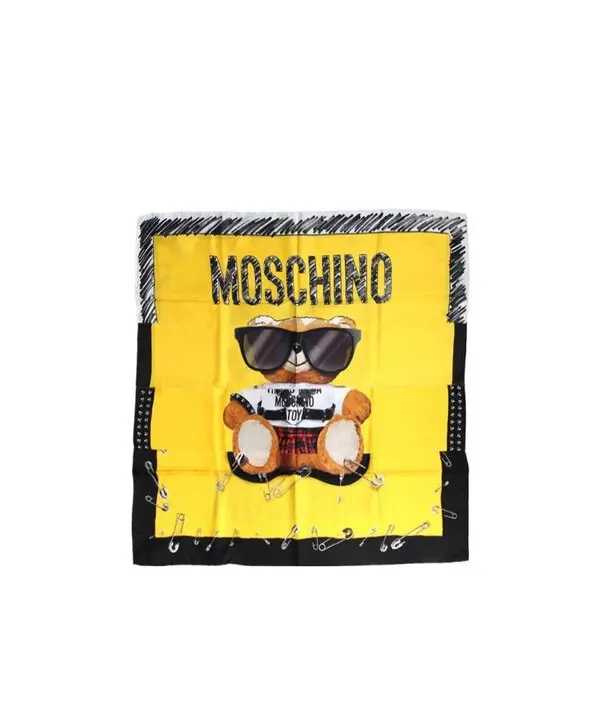 Moschino Teddy Bear Printed Scarf - Yellow