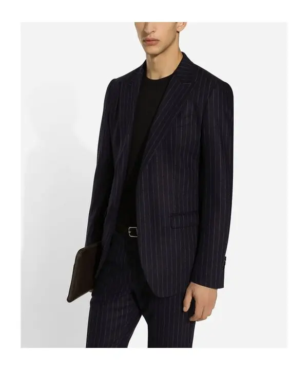 Dolce & Gabbana Pinstriped Taormina-fit Jacket - Blue