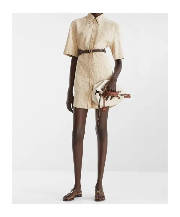 Fendi Ff Chambray Mini Dress