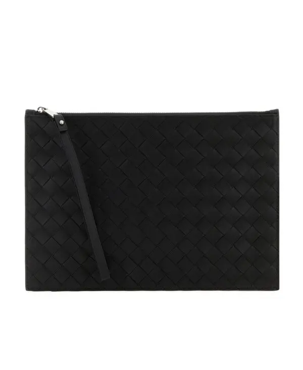 Bottega Veneta Medium Intreciato Clutch - Black