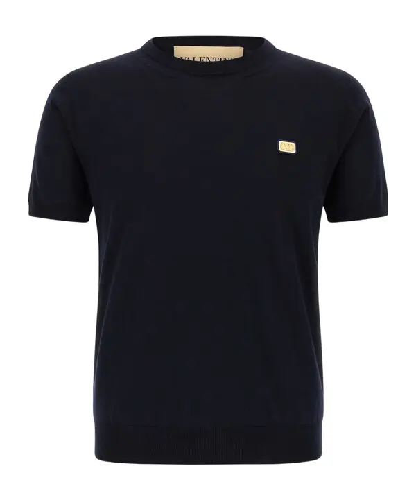 Valentino Garavani Vlogo Signature Short-sleeved Sweater - Blue