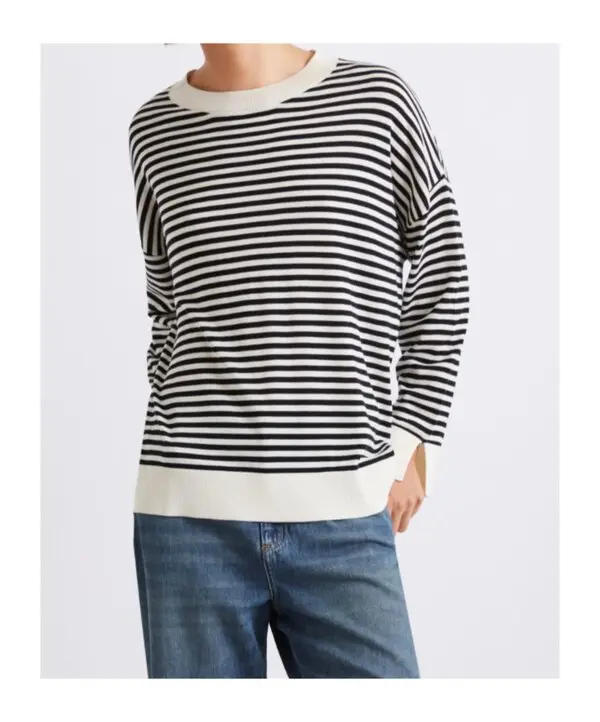 Marella Oversized Striped Crew-neck Sweater