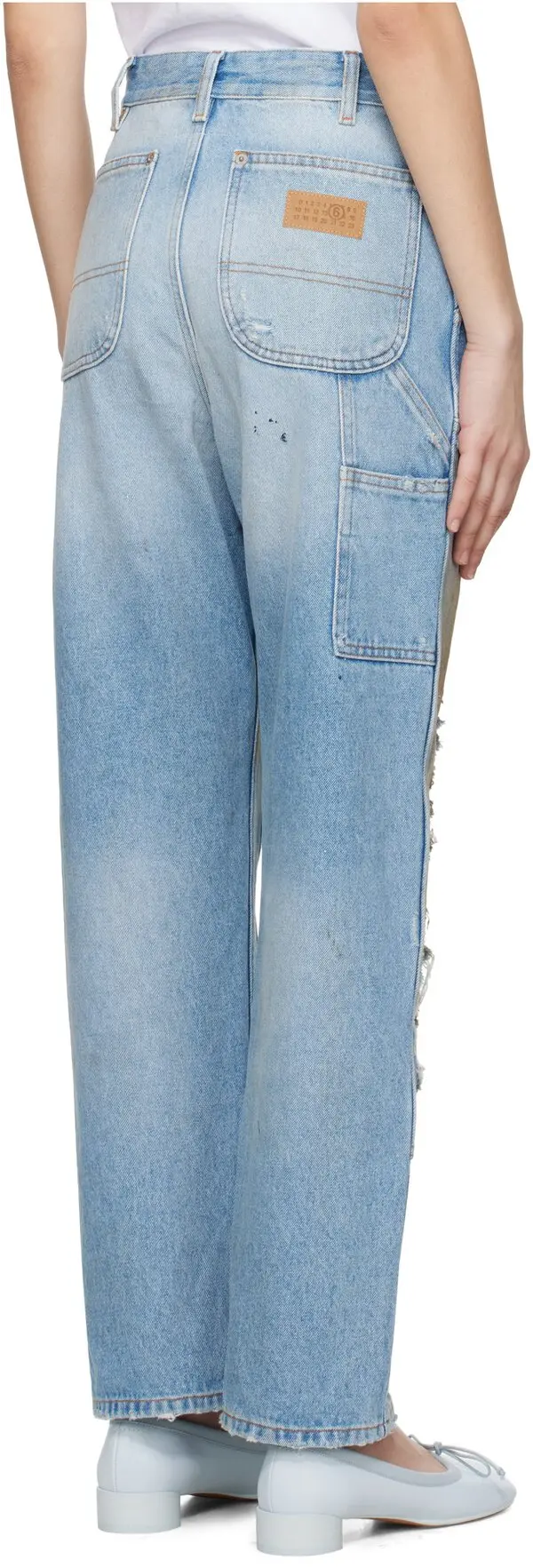MAISON MARGIELA Distressed Light Wash Carpenter Jeans
