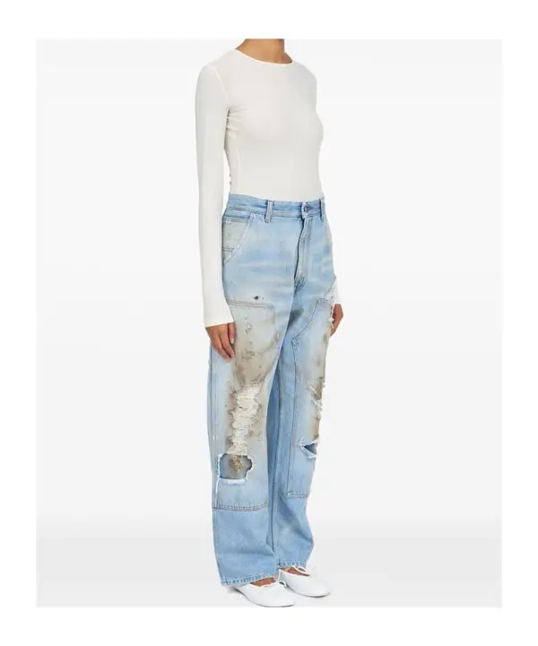 MAISON MARGIELA Distressed Light Wash Carpenter Jeans