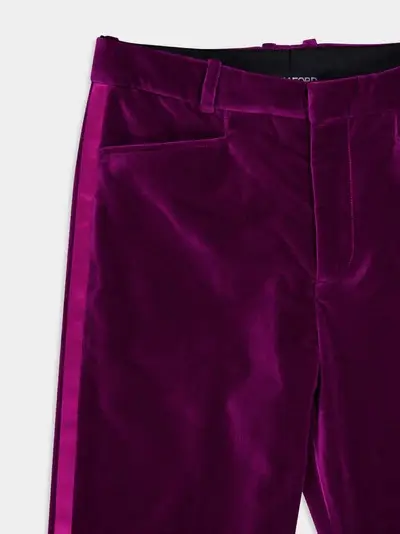 TOM FORD Mid-waisted Velvet Tailored Trousers