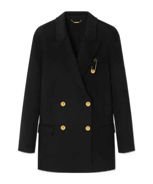 Versace Double-breasted Peak Lapel Coat