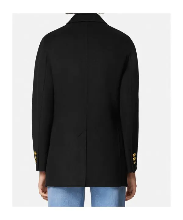 Versace Double-breasted Peak Lapel Coat