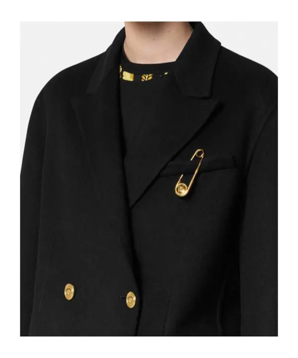 Versace Double-breasted Peak Lapel Coat