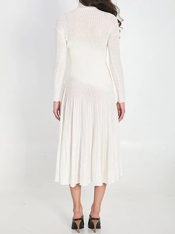 Alaïa Twisted Long Sleeve High Neck Dress
