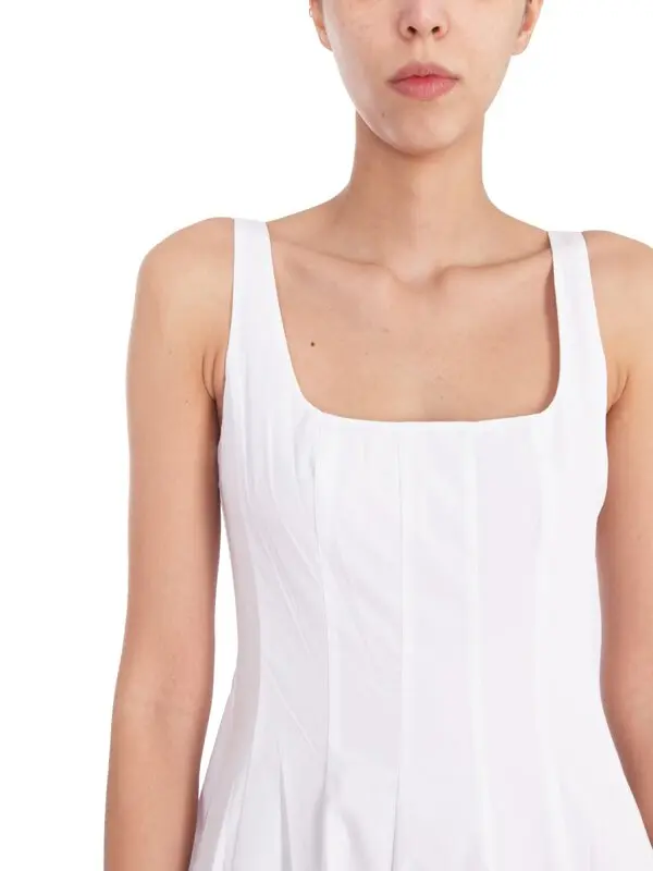 Staud Wells Pleated Long Dress - White