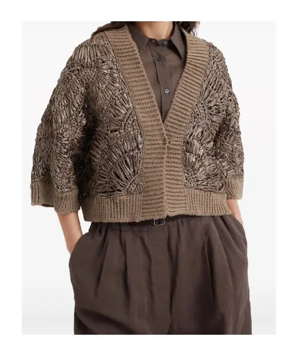 Brunello Cucinelli Embellished Knitted Cardigan