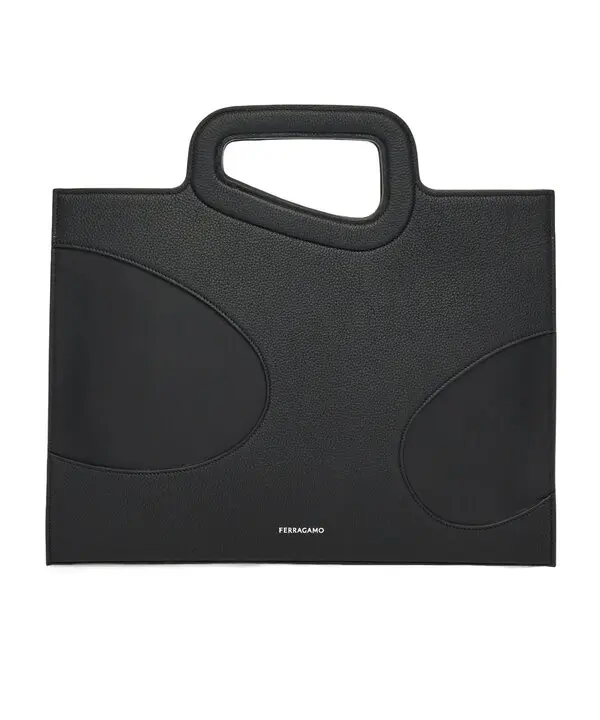 FERRAGAMO Briefcase With Cut-out Detail - Black
