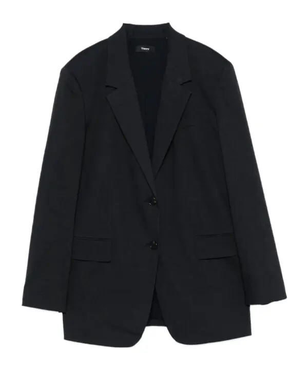 Theory Single-breasted Tailored Blazer With Flap Pockets - Black