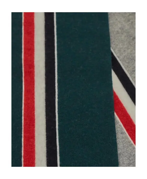 Thom Browne Rwb Stripe Detailed Knitted Scarf