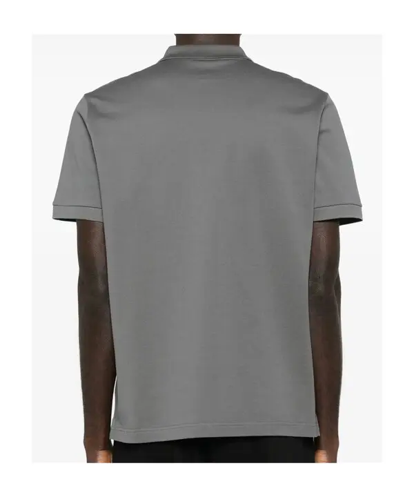 Prada Triangle-logo Short-sleeved Polo Shirt - Grey