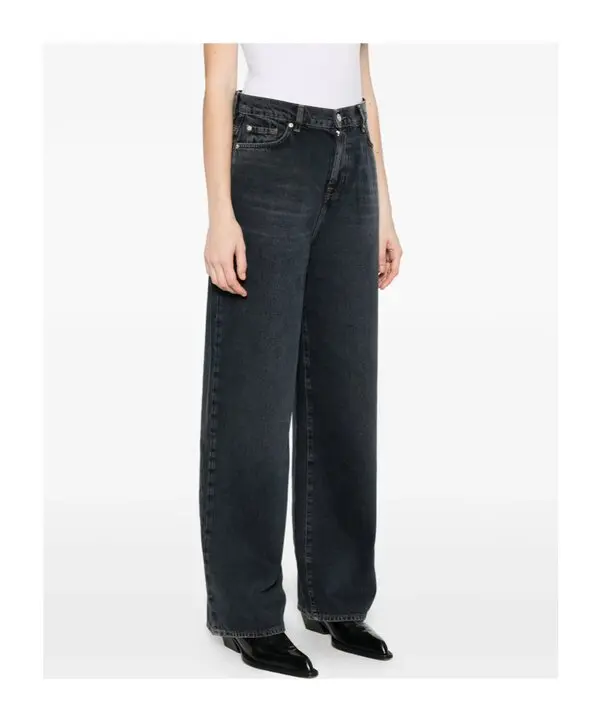 7 For All Mankind Slouchy Straight-leg Jeans - Black