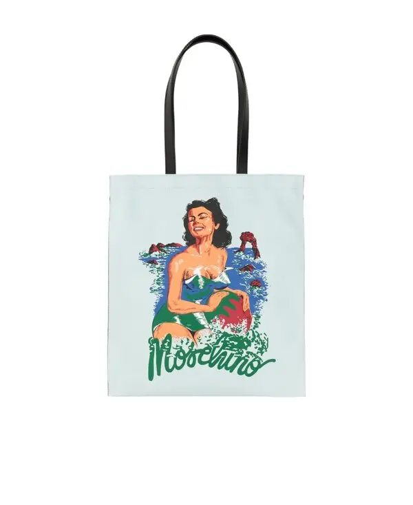 Moschino Printed Shopper Bag - White