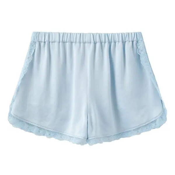 Marissa Chiara Elastic Waist Shorts With Lace Hem Detail