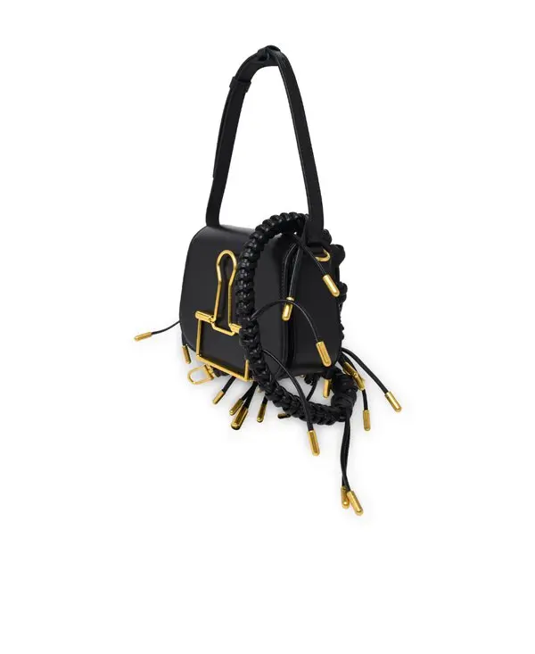 Off-White Skeleton Binder Foldover Top Crossbody Bag