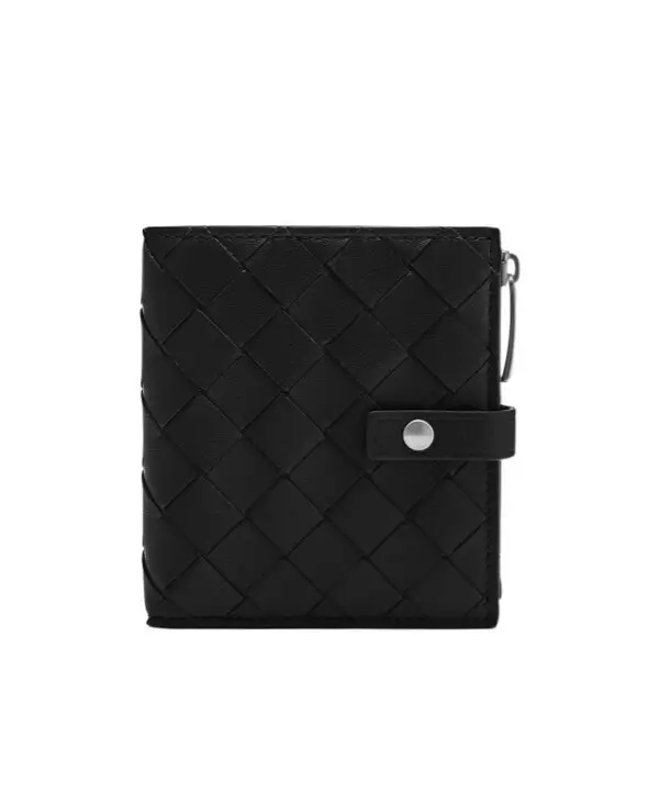 Bottega Veneta Intreciato Knitting Wallet - Black