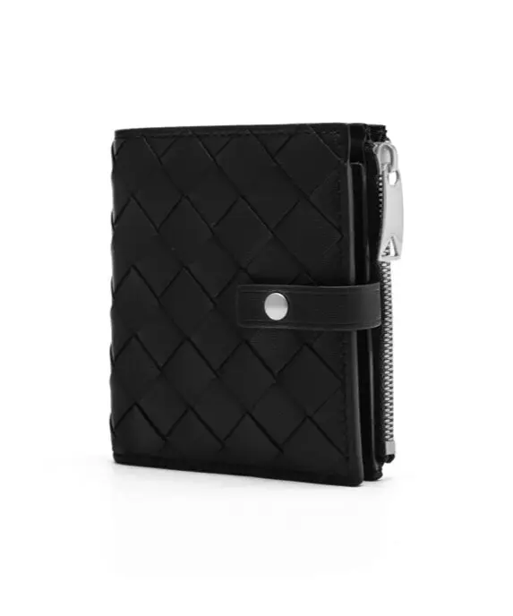 Bottega Veneta Intreciato Knitting Wallet - Black