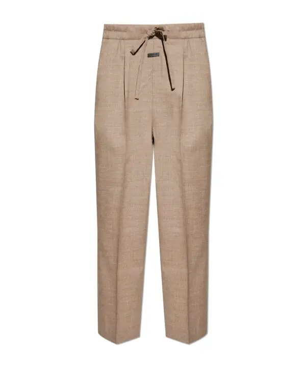 Fear Of God Pleated-front Drawstring Trousers - Brown