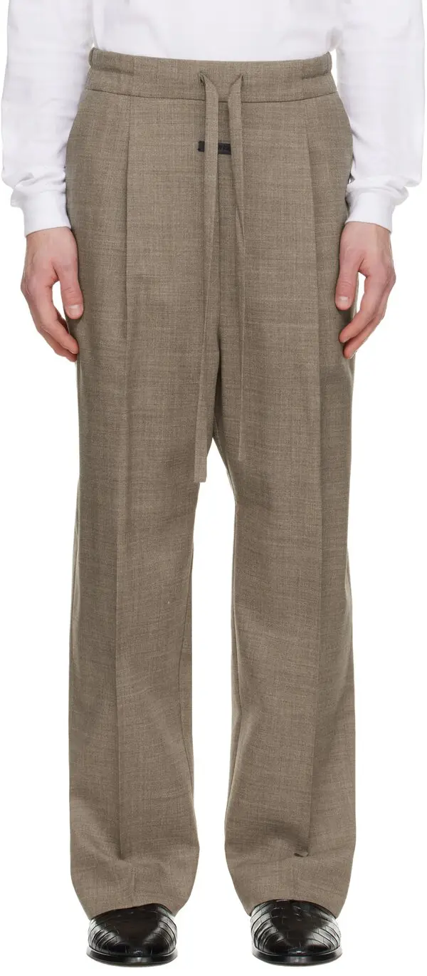 Fear Of God Pleated-front Drawstring Trousers - Brown