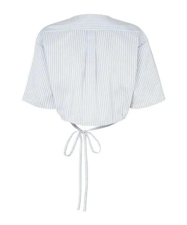 Fendi Cropped Striped Shirt With Front Tie