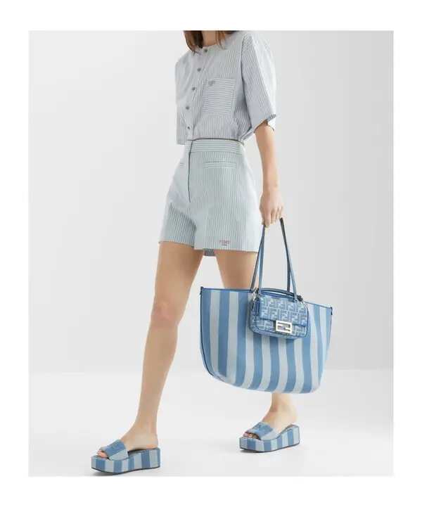 Fendi Cropped Striped Shirt With Front Tie