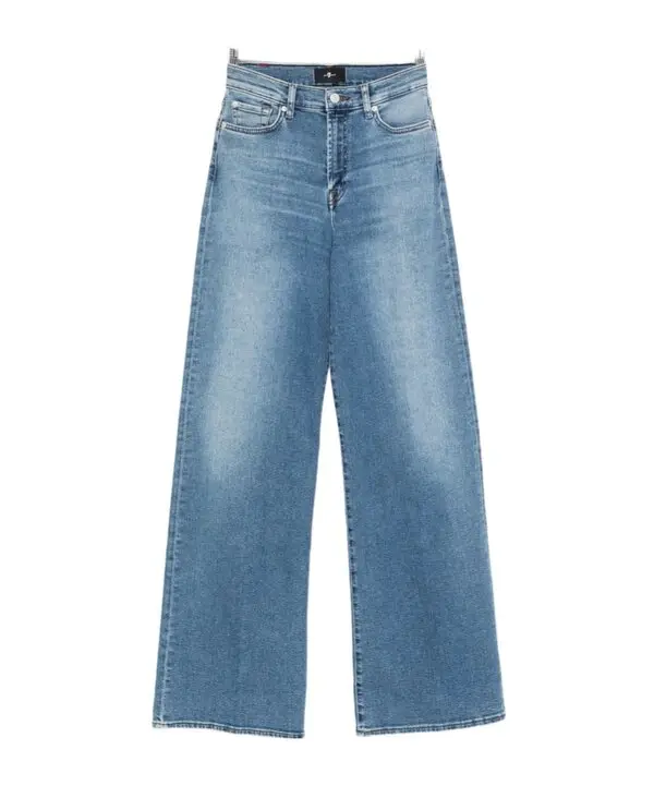 7 For All Mankind Belt Loop Wide Leg Jeans - Blue