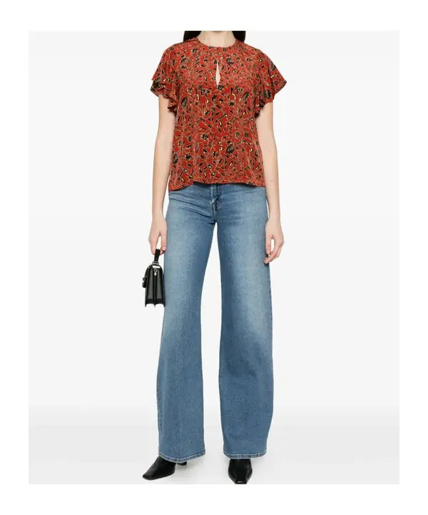 7 For All Mankind Belt Loop Wide Leg Jeans - Blue