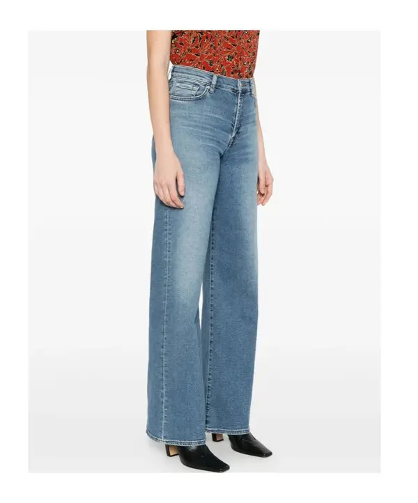 7 For All Mankind Belt Loop Wide Leg Jeans - Blue