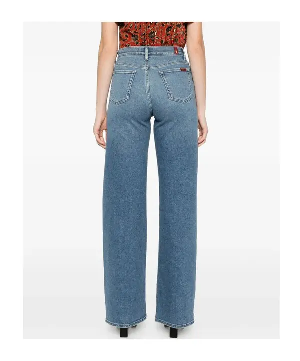 7 For All Mankind Belt Loop Wide Leg Jeans - Blue