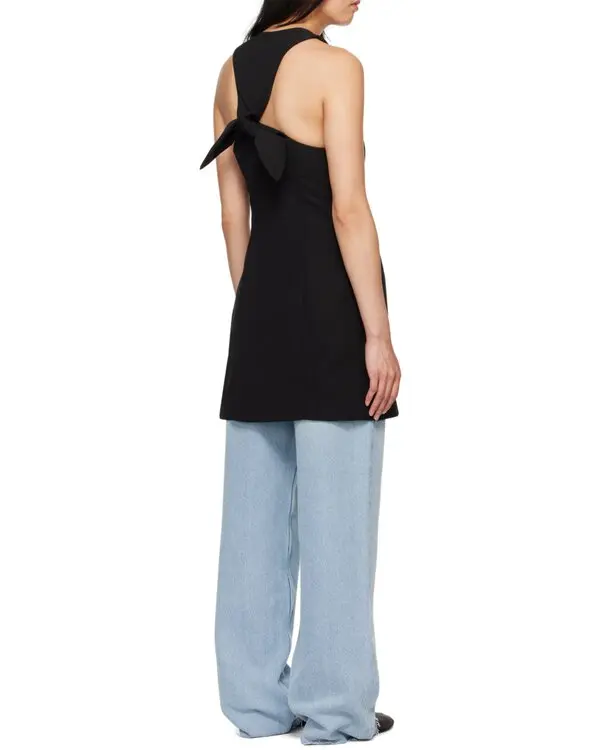 GANNI Sleeveless Bow-detailed Mini Dress