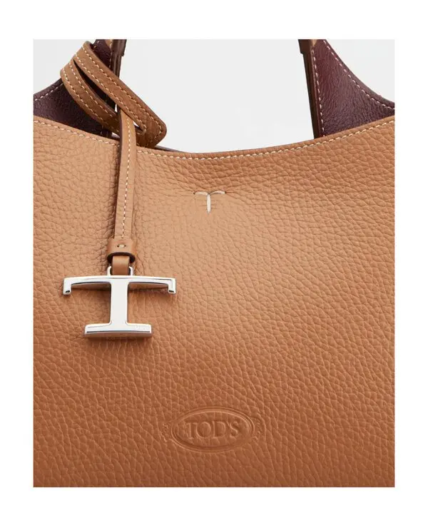 TOD'S Drawstring Top Handle Shoulder Bag - Brown