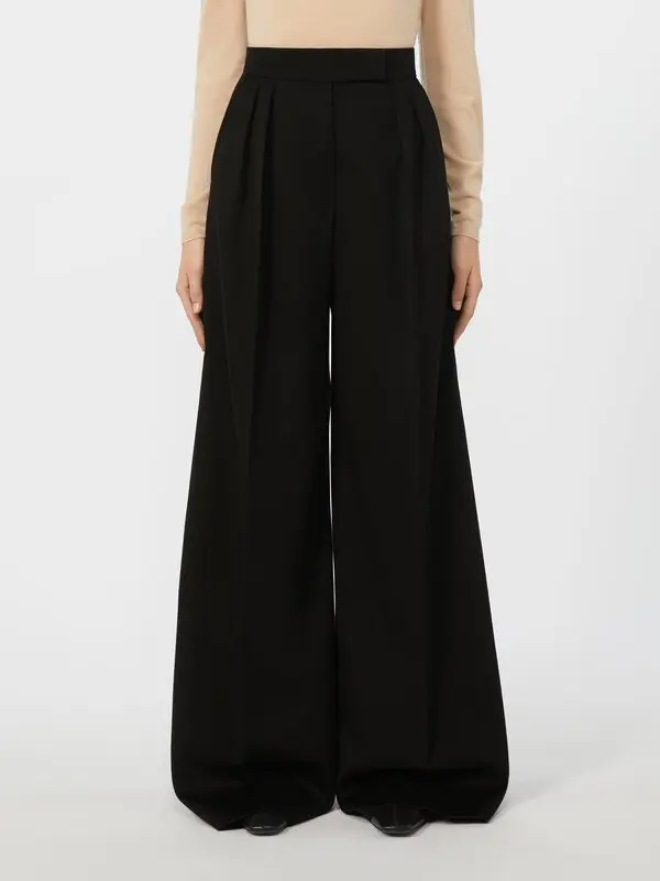 Max Mara Flared Camel Trousers - Black