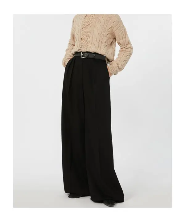 Max Mara Flared Camel Trousers - Black