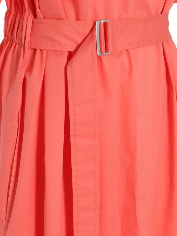 Peserico Midi Dress With Belted Waist And Classic Collar