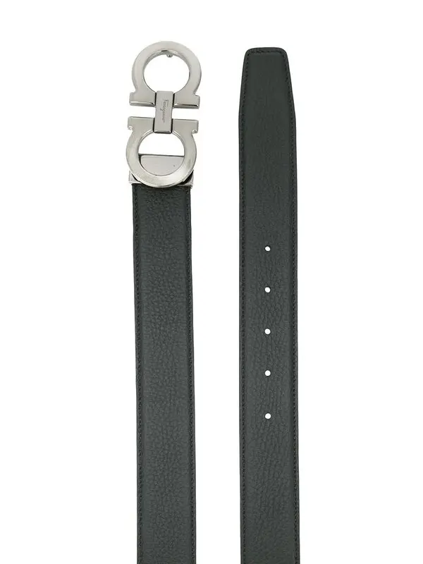 FERRAGAMO Double Gancini Belt - Black