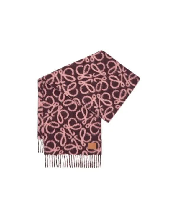Loewe Patterned Scarf - Coffee/mahogany