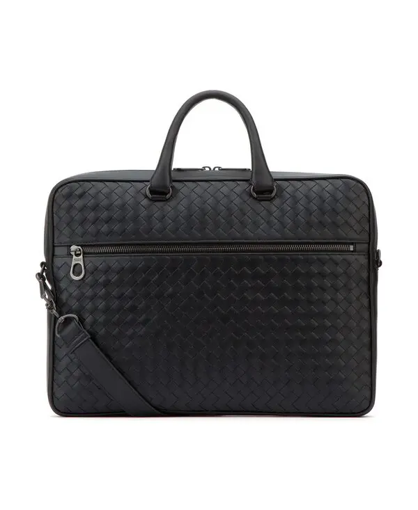 Bottega Veneta Intreciato Hand-knitted Shoulder Bag - Black