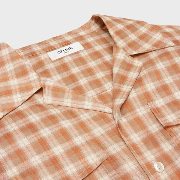 Celine Checked Silk Cropped Shirt