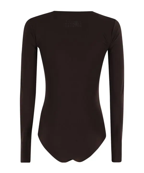 MAISON MARGIELA Long Sleeve Bodysuit - Brown