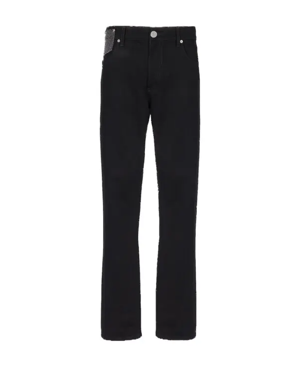 Balmain Embellished Straight Leg Jeans