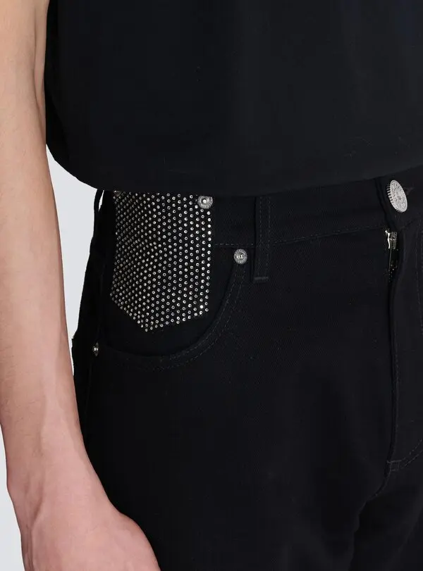 Balmain Embellished Straight Leg Jeans