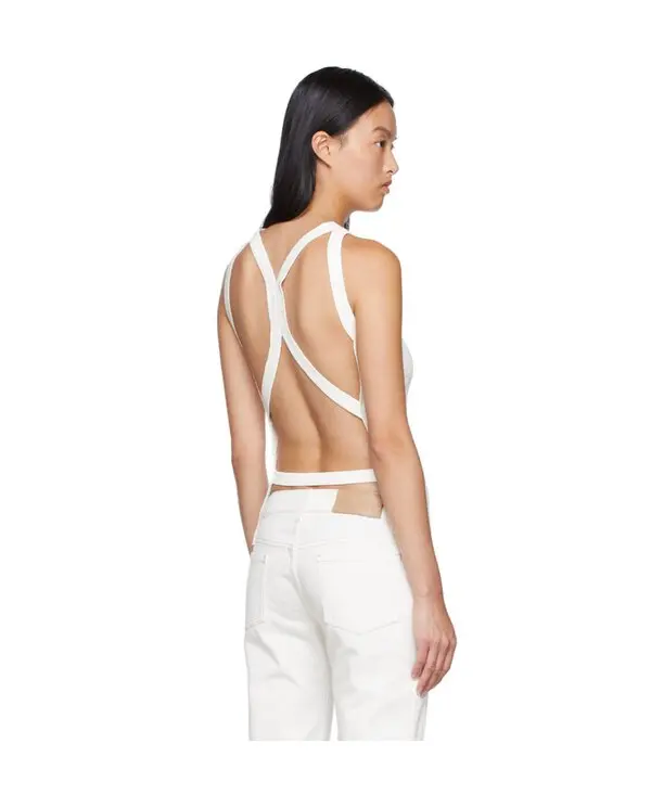 DION LEE Ribbed Cut-out Tank Top
