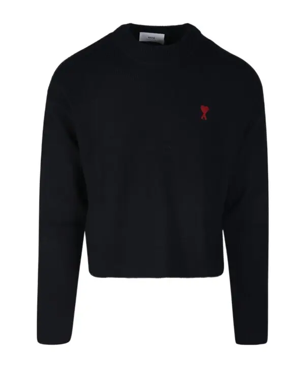 Ami De Coeur Embroidered Knit Jumper - Black