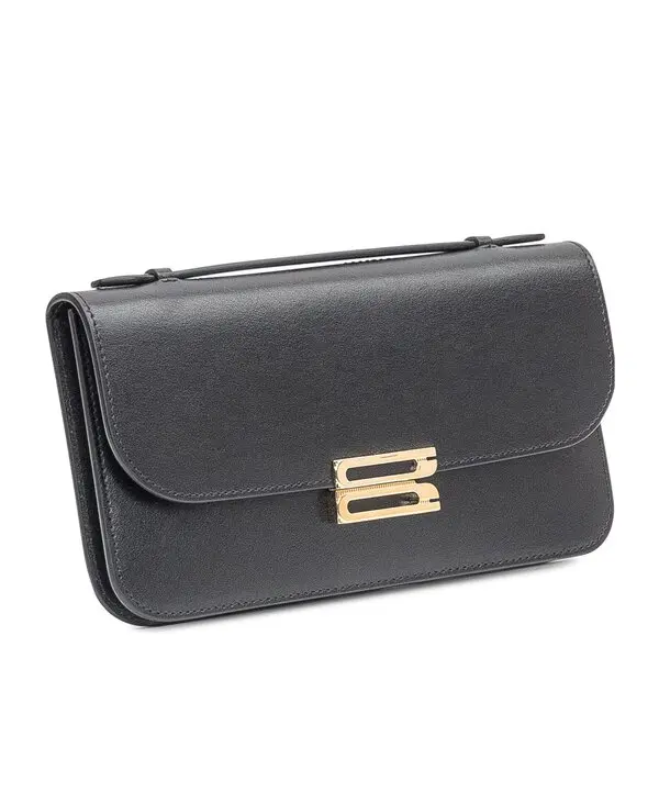 Victoria Beckham Dorian Foldover Top Clutch Bag With Top Handle And Shoulder Strap