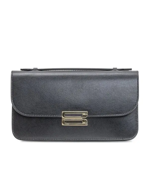 Victoria Beckham Dorian Foldover Top Clutch Bag With Top Handle And Shoulder Strap